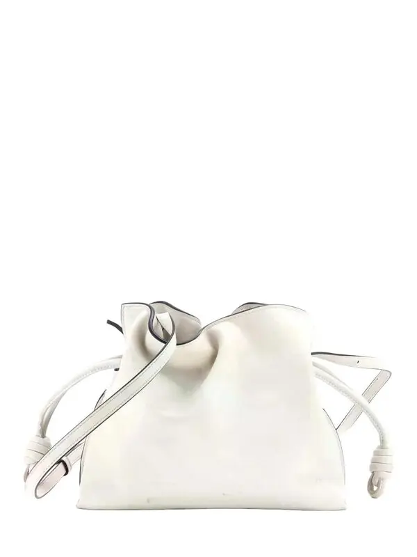 Loewe Flamenco Knot Leather Mini Crossbody Bag - White