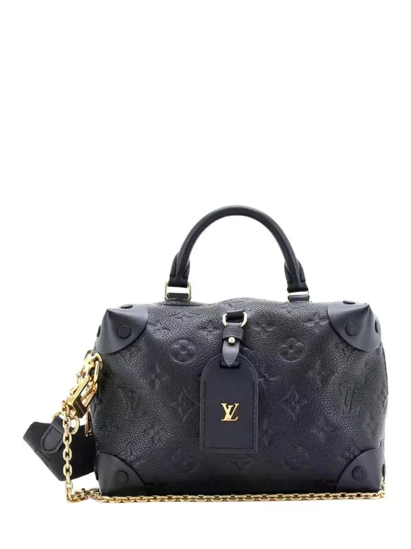 LOUIS VUITTON Petite Malle Souple Handbag Monogram Empreinte Leather - Black