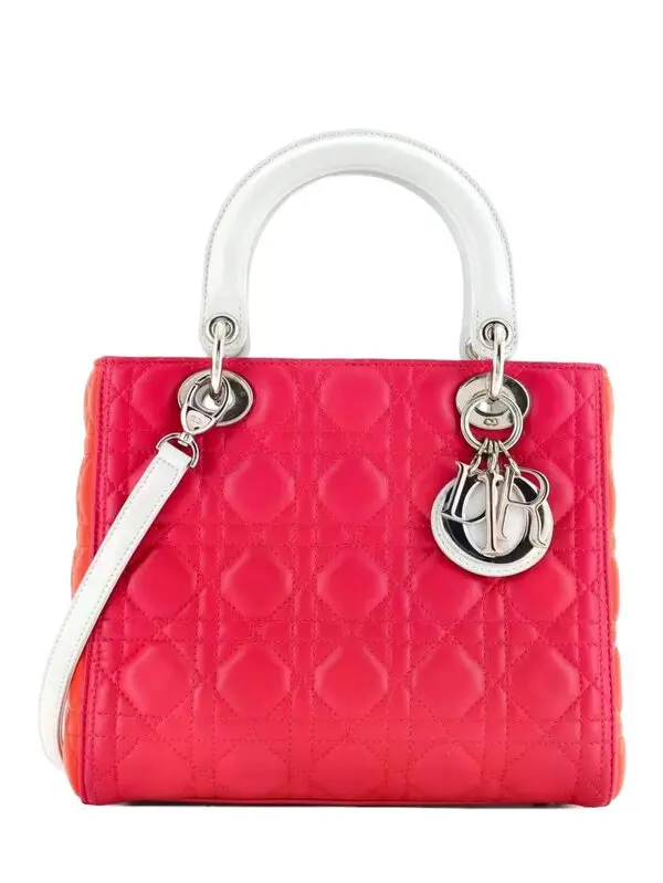 Dior Tricolor Lady Medium Satchel - Pink