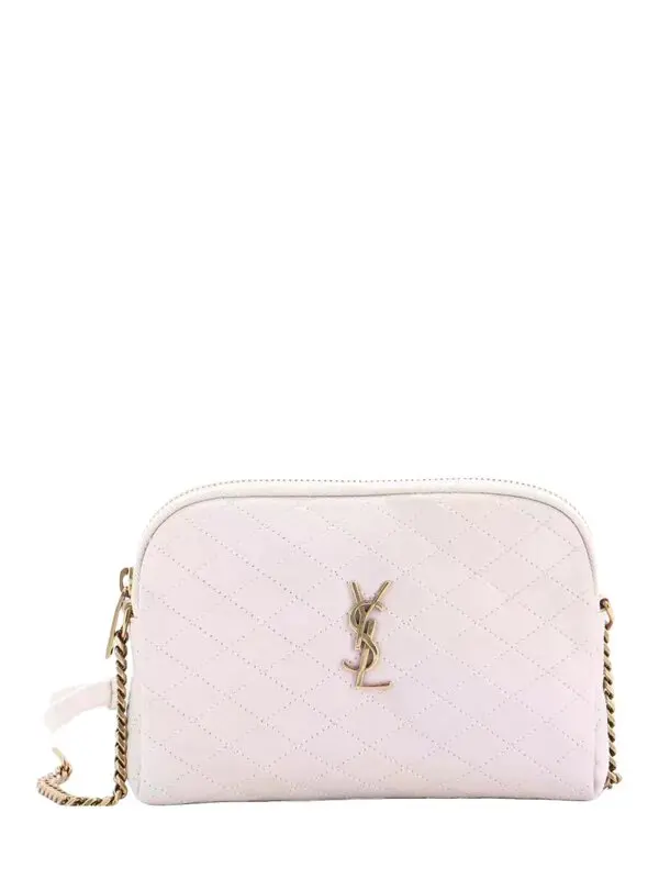 Saint Laurent Gaby Zipped Pouch Quilted Leather Crossbody Bag - Neutrals