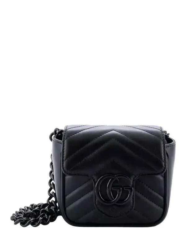 Gucci Gg Marmont Flap Matelasse Mini Belt Bag - Black