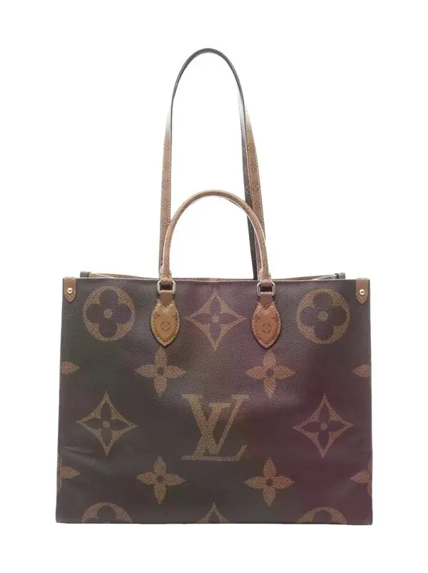 LOUIS VUITTON 2019 Monogram Reverse Giant Onthego Gm Satchel - Brown