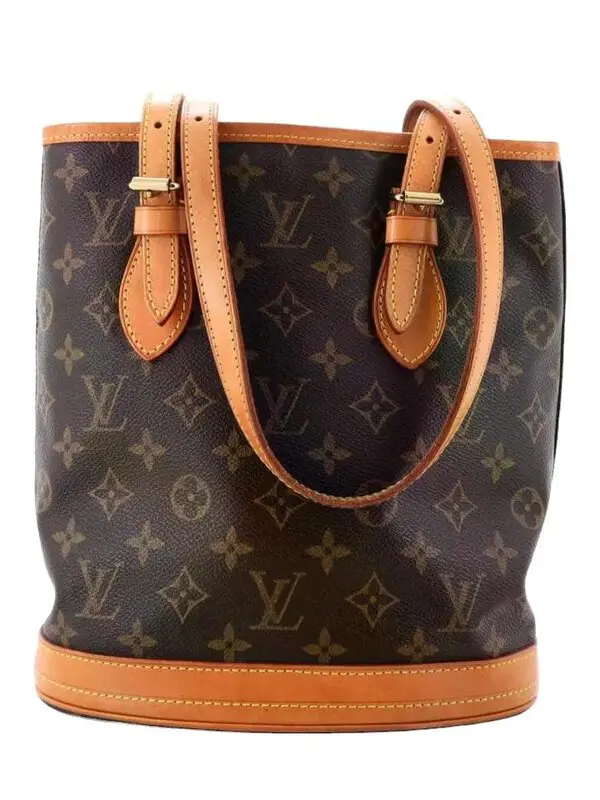 LOUIS VUITTON Petit Monogram Canvas Bucket Bag - Brown