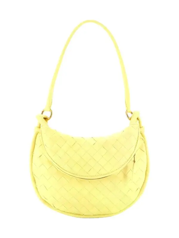 Bottega Veneta Gemelli Intrecciato Leather Small Shoulder Bag - Yellow