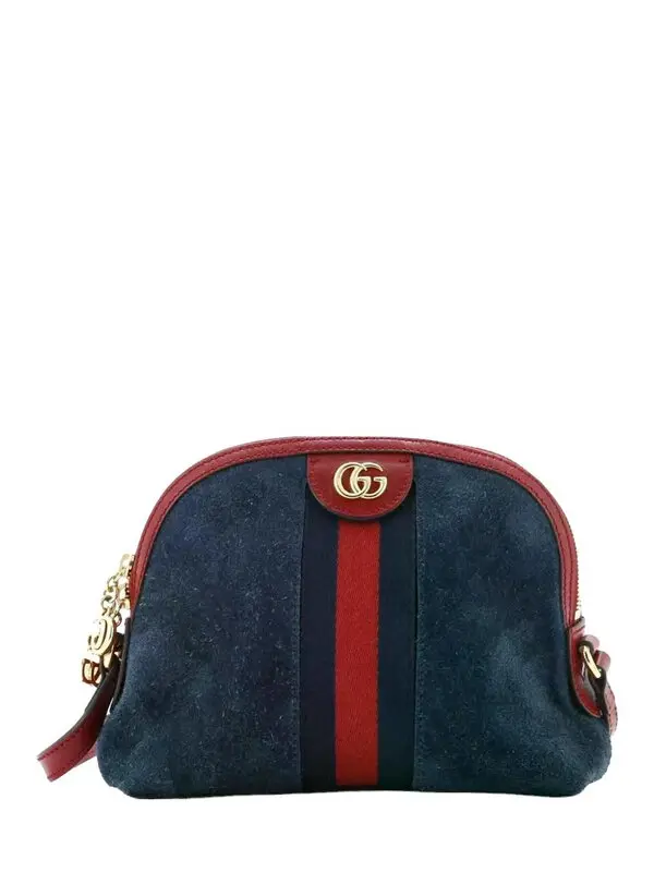 Gucci Ophidia Dome Suede Shoulder Bag - Blue
