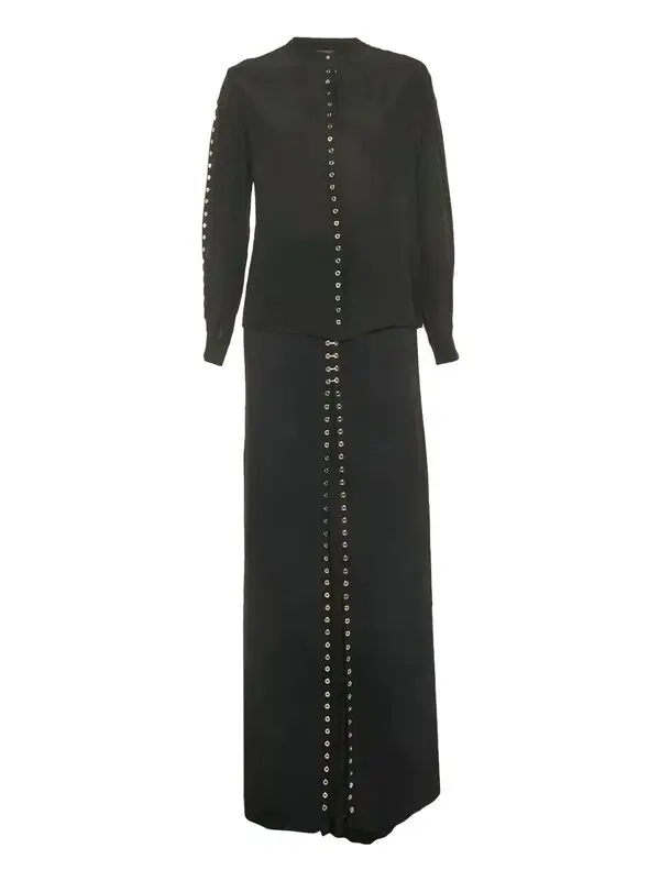 Roberto Cavalli Eyelet-detail Silk Suit - Black