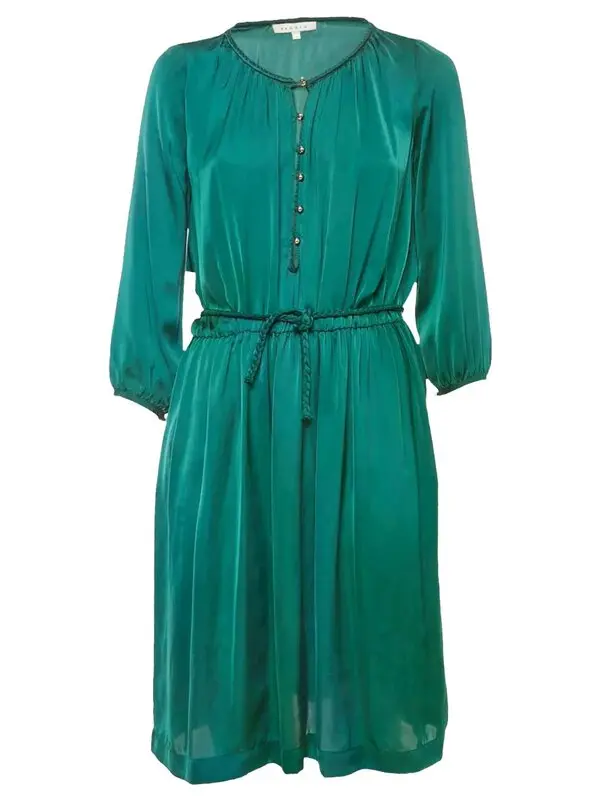 Sandro Braided-tie Satin Midi Dress - Green