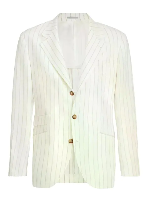 Brunello Cucinelli Striped Blazer - White