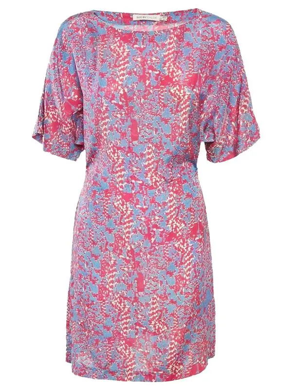 See By Chloé Floral-print Mini Dress - Pink