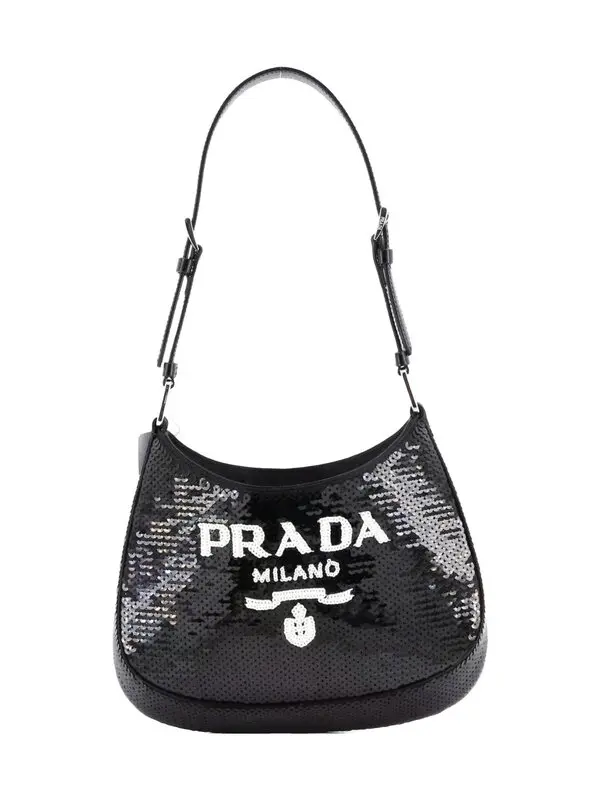 Prada Cleo Sequins Small Shoulder Bag - Black