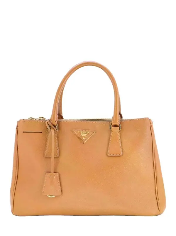 Prada Saffiano Leather Small Tote Bag - Brown