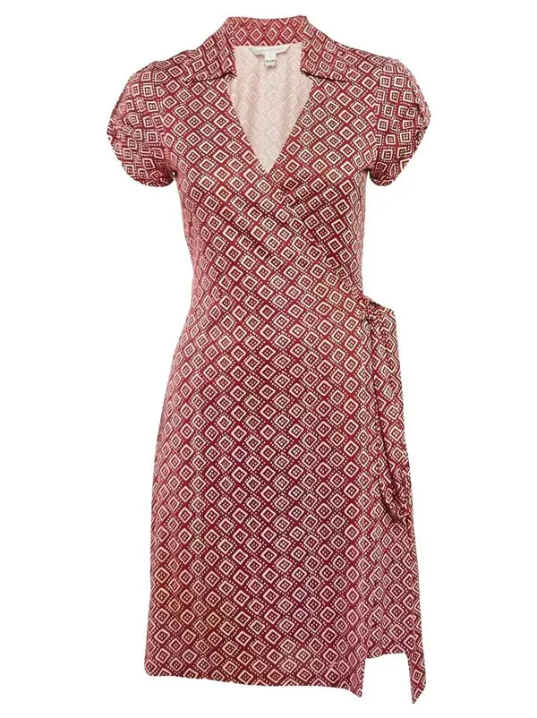 Diane Von Furstenberg Geometric-print Wrap Dress - Red