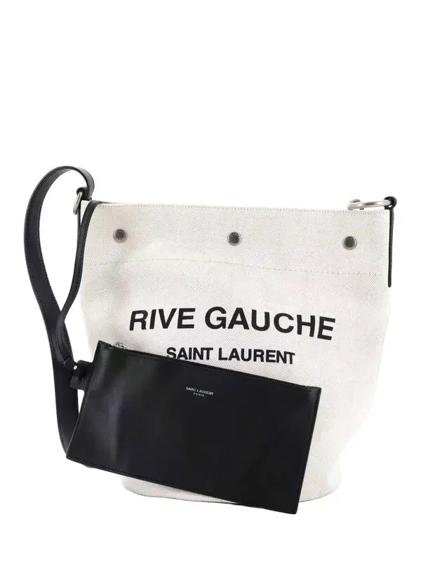 Saint Laurent Rive Gauche Canvas Bucket Bag - Black