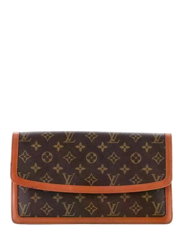 LOUIS VUITTON Dame Pochette Monogram Canvas Gm Clutch - Brown