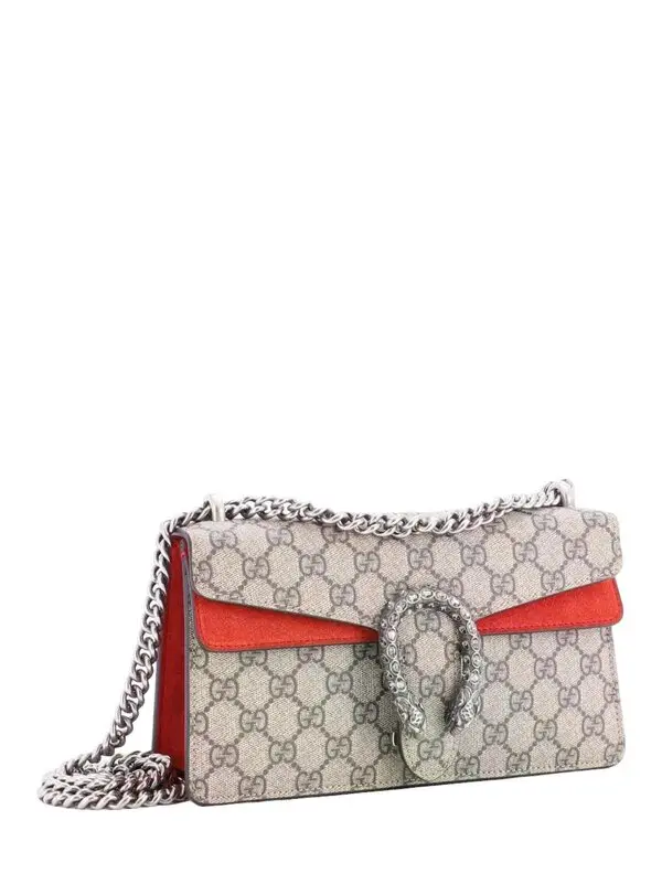 Gucci Dionysus Gg Coated Canvas Small Shoulder Bag With Crystal Embellished Metal - Brown