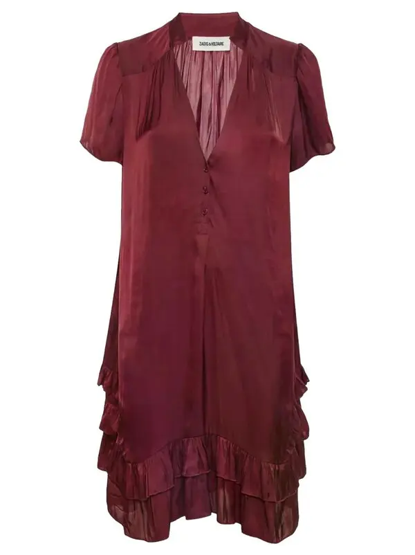Zadig&Voltaire Ruffled Satin Dress - Red