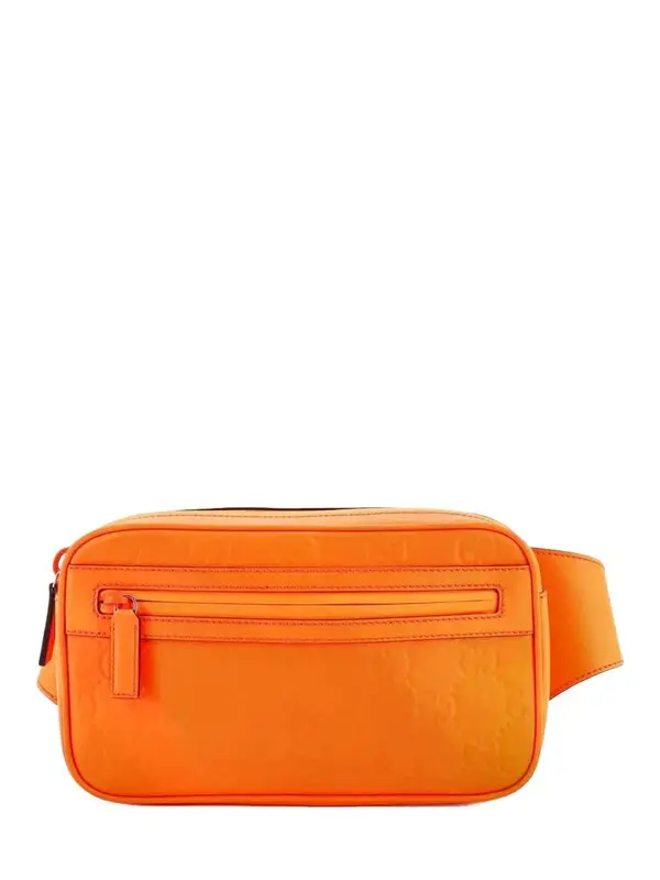 Gucci Gg Rubber Effect Leather Belt Bag - Orange