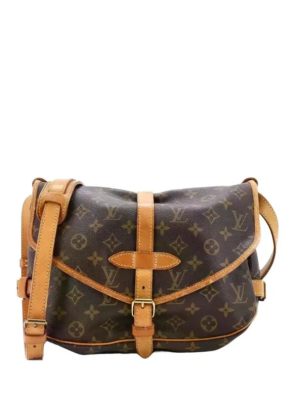 LOUIS VUITTON Saumur Handbag Monogram Canvas 30 Crossbody Bag - Brown
