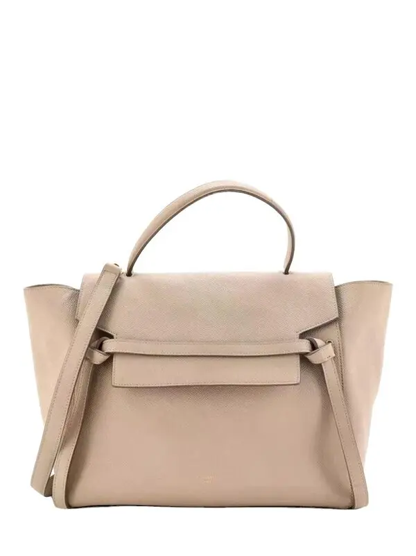Celine Belt Bag Textured Leather Medium Satchel - Neutrals