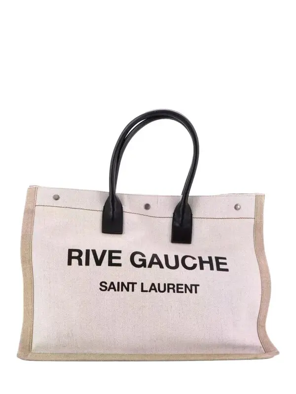 Saint Laurent Rive Gauche Shopper Large Tote Bag - Neutrals