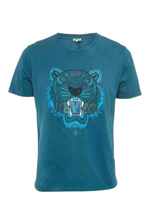 Kenzo Tiger-print Cotton T-shirt - Blue