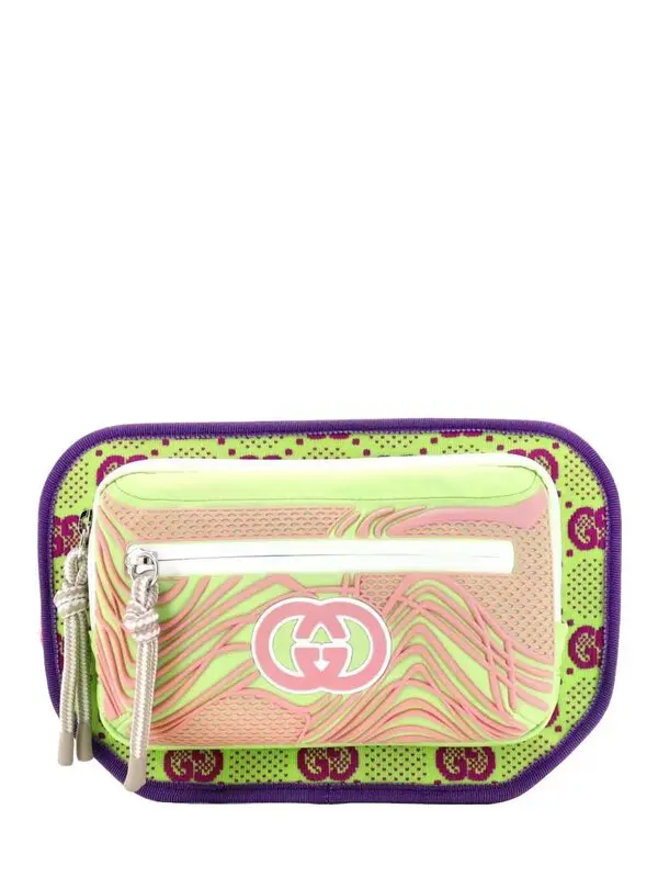 Gucci Gg Jacquard Nylon And Rubber Belt Bag - Purple