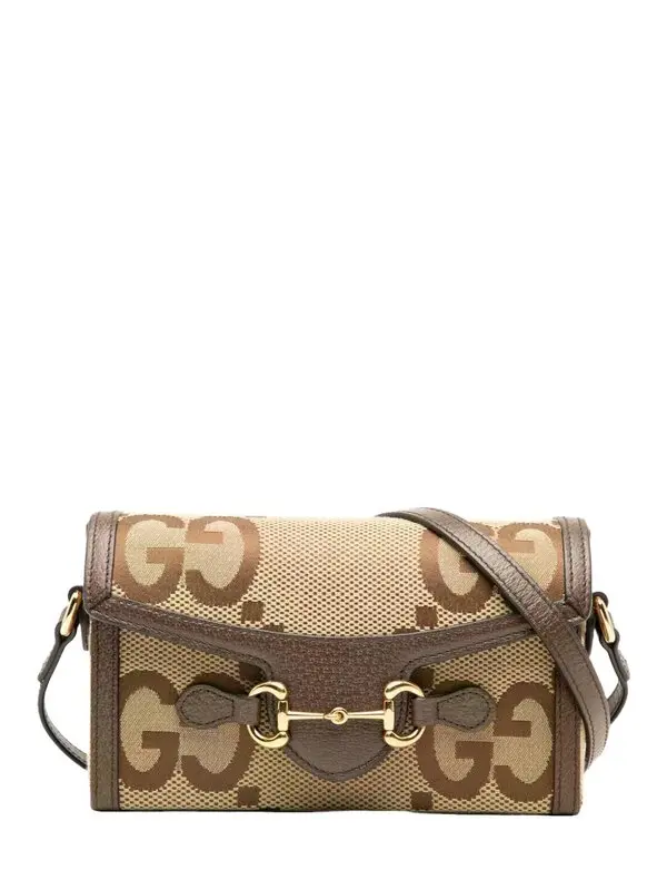 Gucci Mini Jumbo Gg Canvas Horsebit 1955 Crossbody Bag - Brown