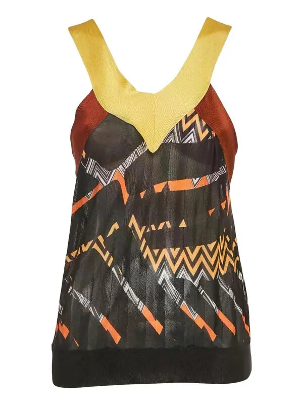 Missoni Zigzag-pattern Sleeveless Top - Black