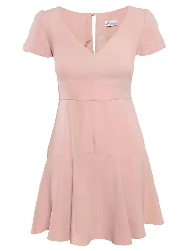 Red Valentino Satin V-neck Mini Dress - Pink