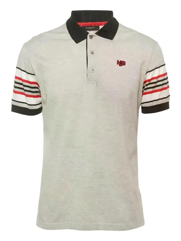 Givenchy Striped-sleeve Polo Shirt - Grey
