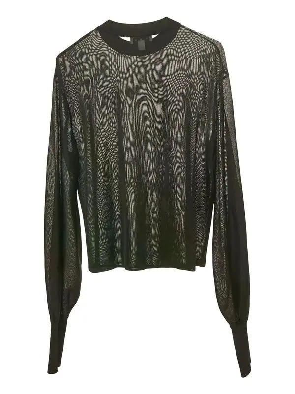 Alaïa Long-sleeve Sheer Top - Black