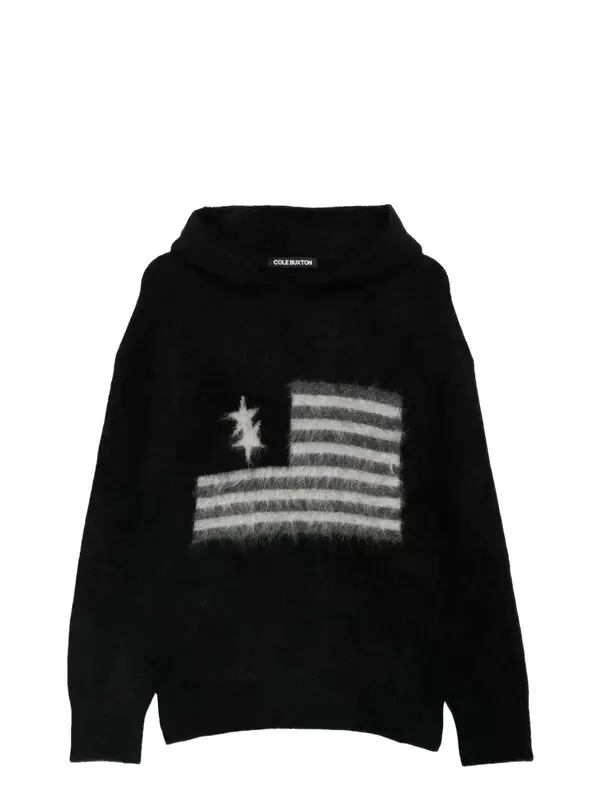 COLE BUXTON Flag-motif Hoodie - Black