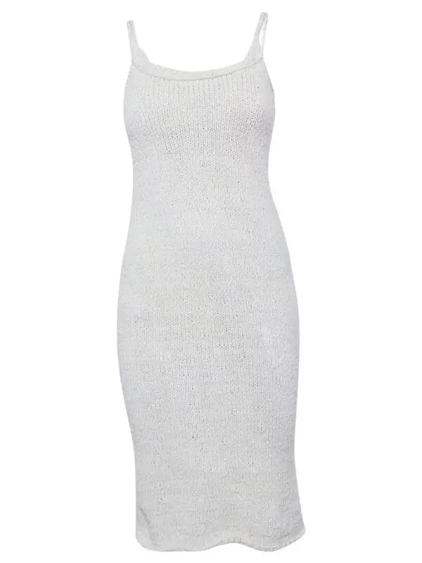 Bottega Veneta Knitted Midi Dress - White
