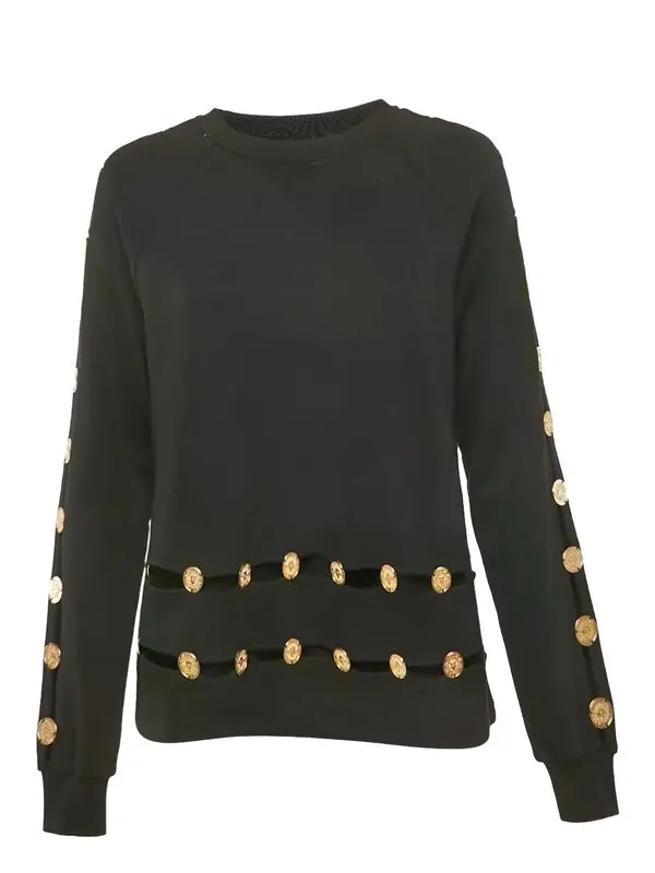 Balmain Coin-embellished Sweatshirt - Black