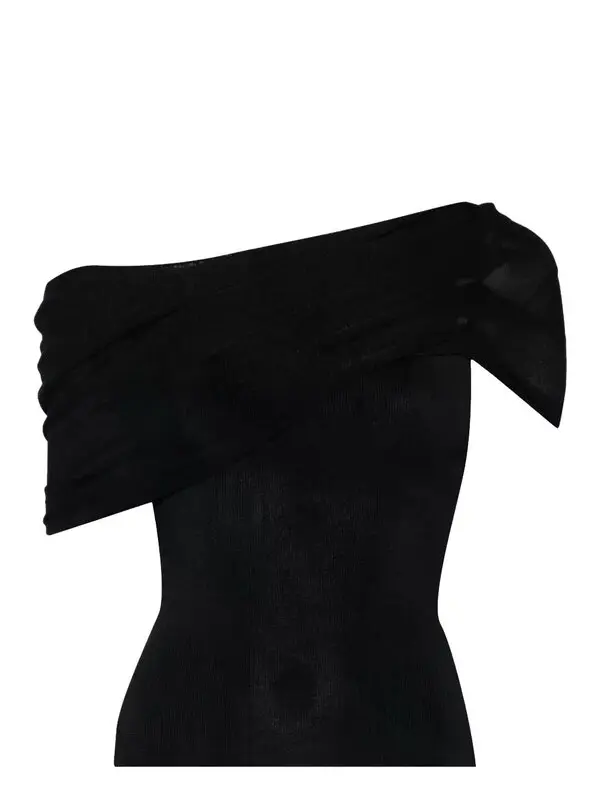 SELF-PORTRAIT Asymmetric-design Top - Black