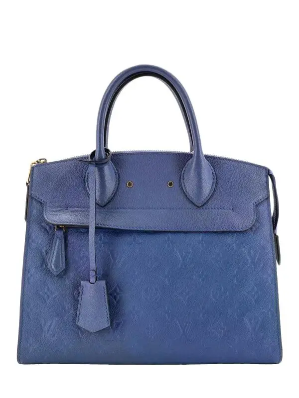 LOUIS VUITTON Pont Neuf Monogram Empreinte Leather Mm Satchel - Blue