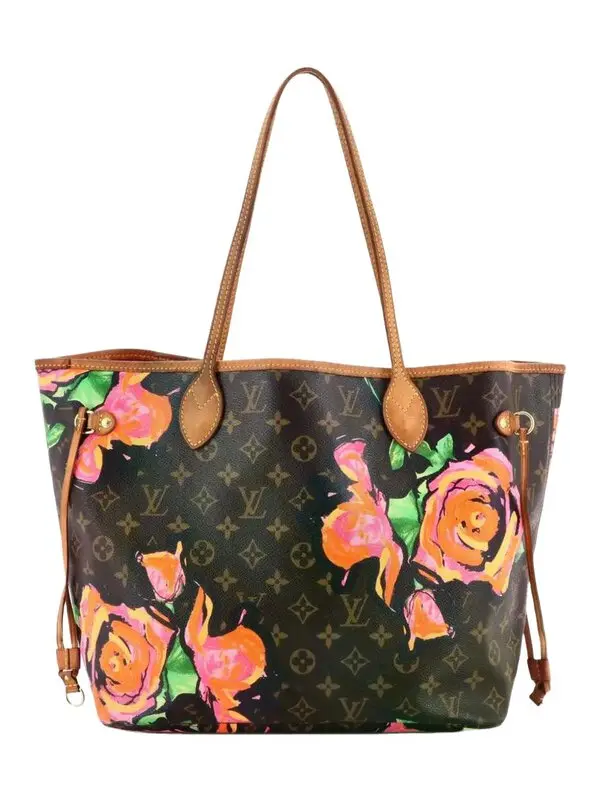 LOUIS VUITTON Neverfull Limited Edition Monogram Roses Mm Tote Bag - Multicolour