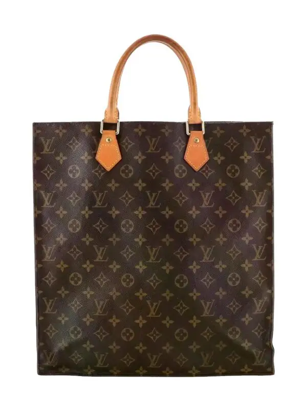 LOUIS VUITTON Sac Plat Monogram Canvas Tote Bag - Brown