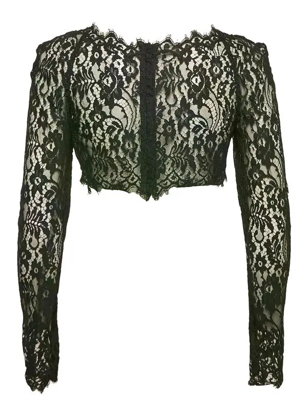 Dolce & Gabbana Lace Long-sleeve Top - Black