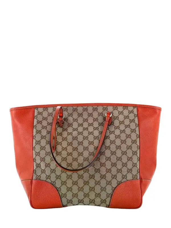 Gucci Bree Gg Canvas With Leather Medium Tote Bag - Orange
