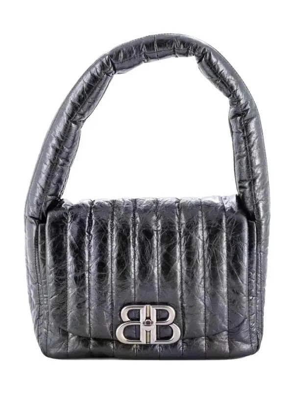 Balenciaga Monaco Sling Padded Quilted Leather Small Shoulder Bag - Grey