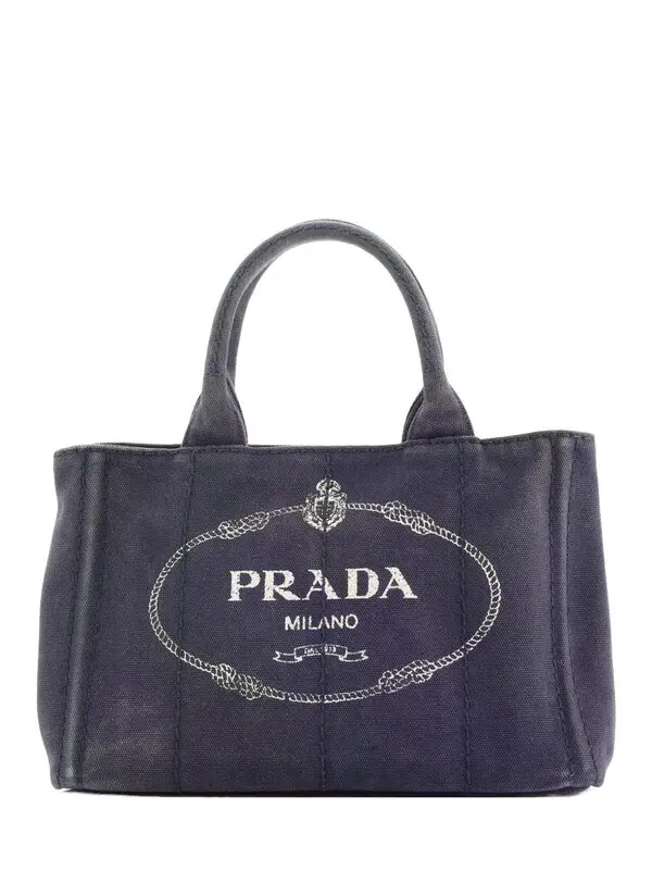 Prada Canapa Denim Mini Tote Bag - Blue