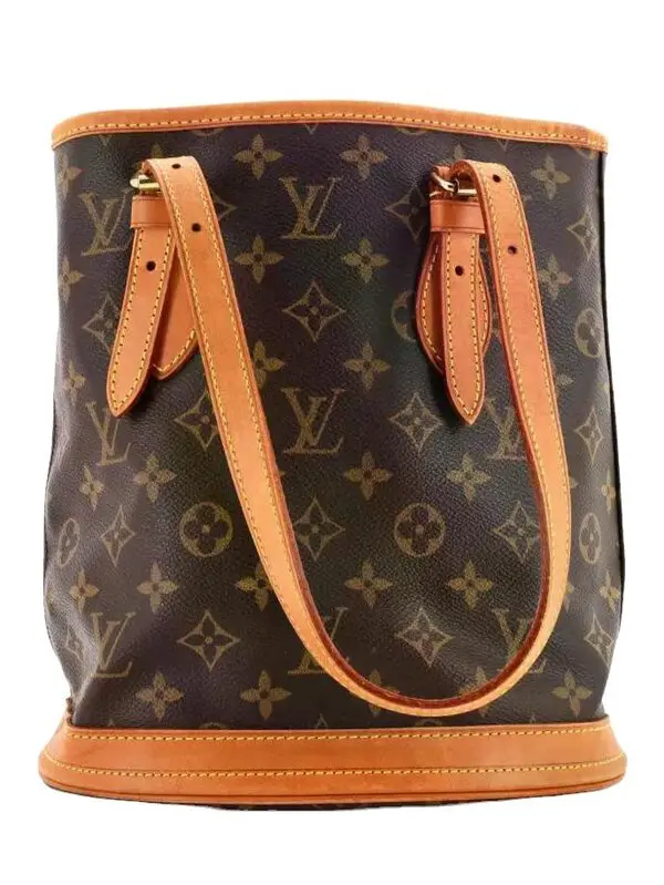 LOUIS VUITTON Petit Monogram Canvas Bucket Bag - Brown