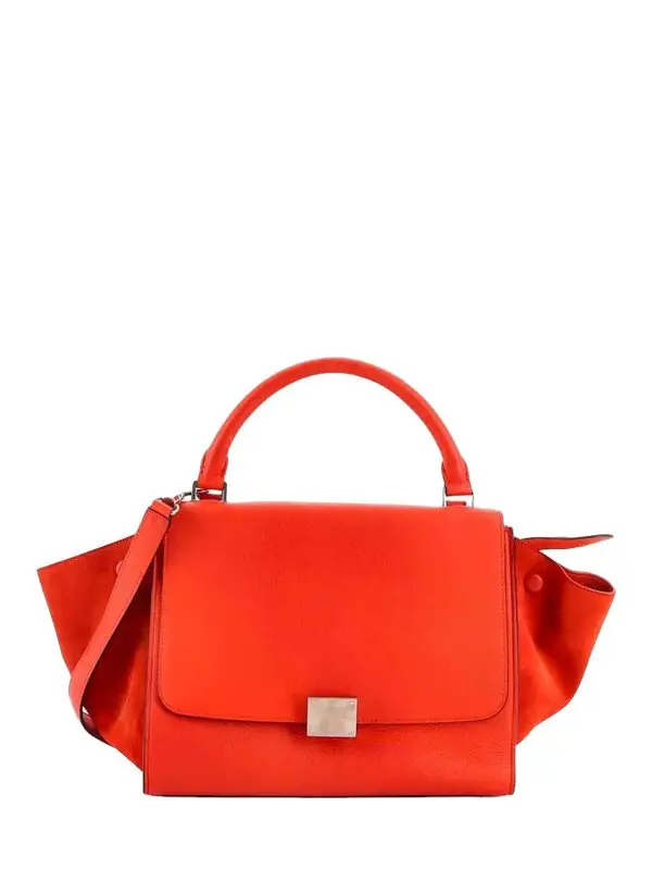 Celine Trapeze Small Satchel - Red