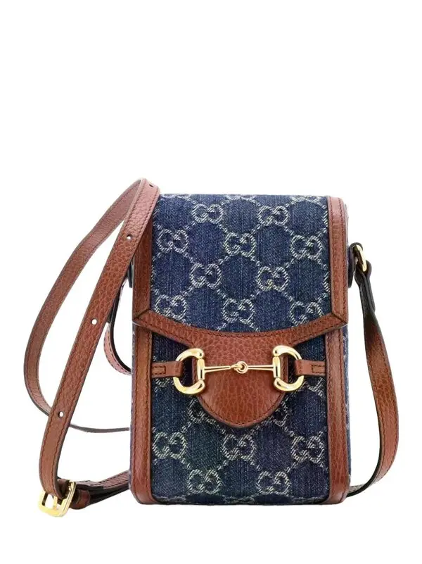 Gucci Horsebit 1955 Gg Denim Mini Crossbody Bag - Blue
