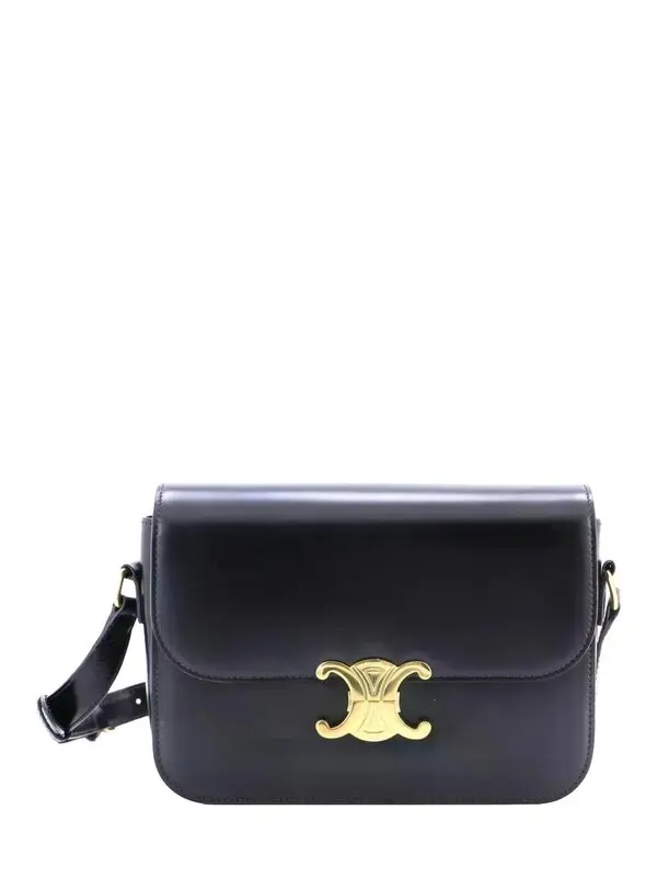 Celine Triomphe Shoulder Bag Smooth Calfskin Medium - Black