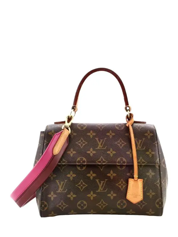 LOUIS VUITTON Cluny Top Handle Bag Monogram Canvas Bb Satchel - Brown