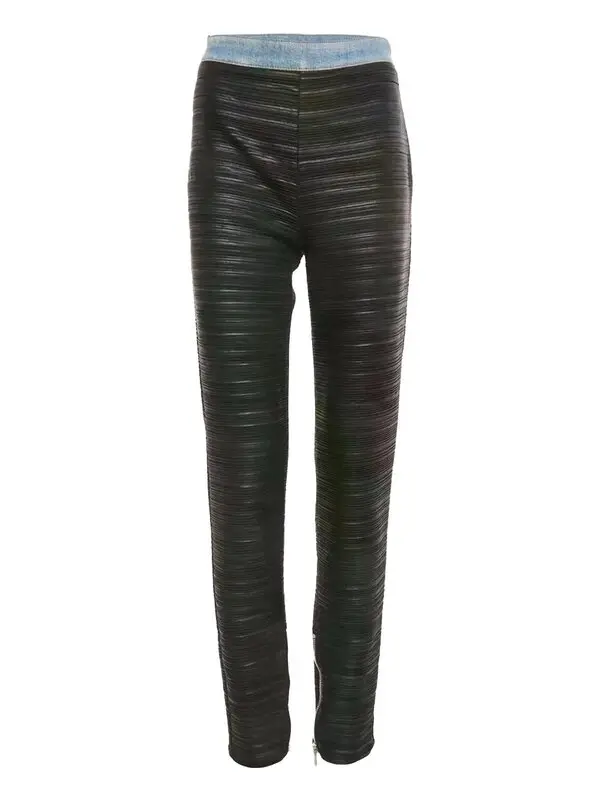 Balmain Pleated Trousers With Denim Waist - Black