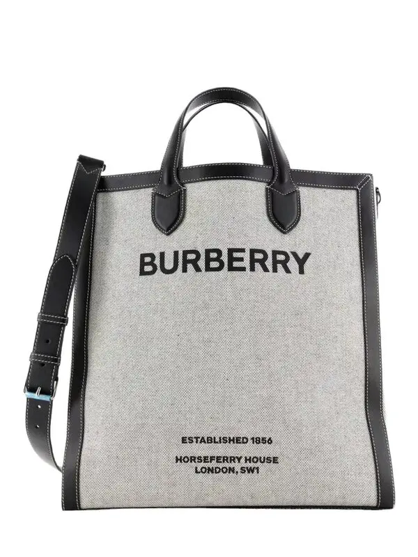 Burberry Kane Horseferry Print Tall Tote Bag - Black