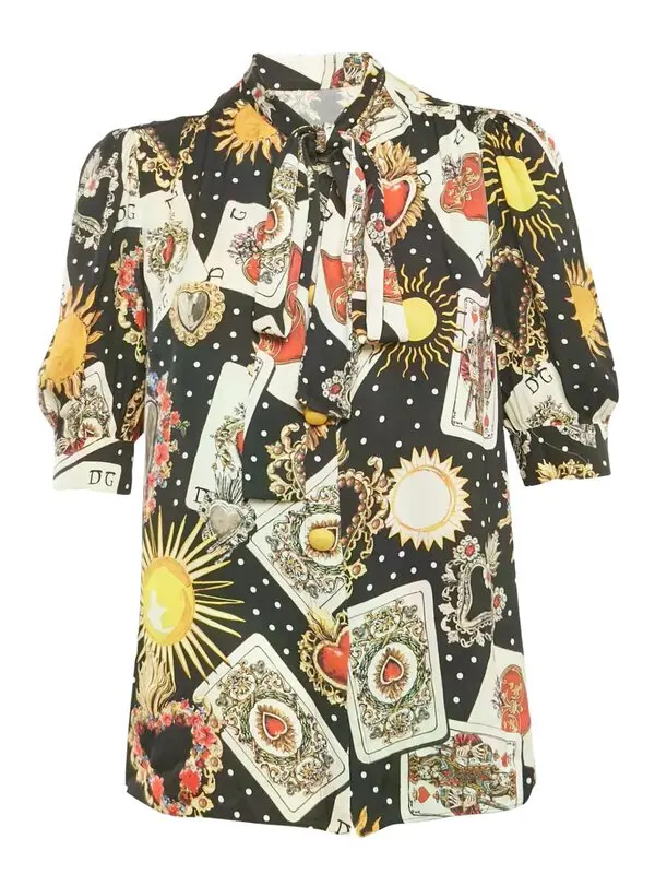 Dolce & Gabbana Card-print Shirt - Black